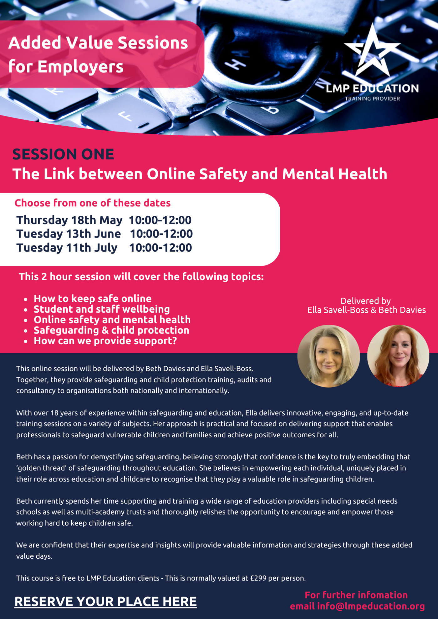 New sessions for employers on online safety and mental health - LMP